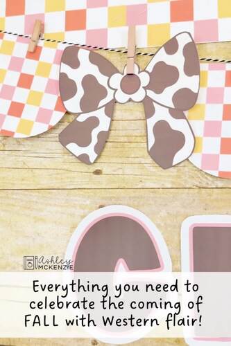 Fall Bulletin Board Bundle Western Giddy Up Fall Posters September ...