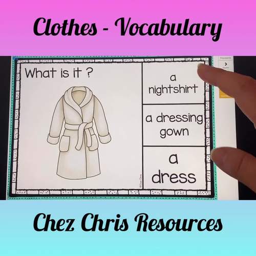 BOOM Cards : Clothes Vocabulary Set 1 - Distance Learning by Chez Chris