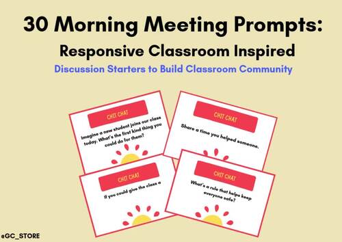 30 Morning Meeting Prompts | Responsive Classroom Inspired | 3rd Grade SEL