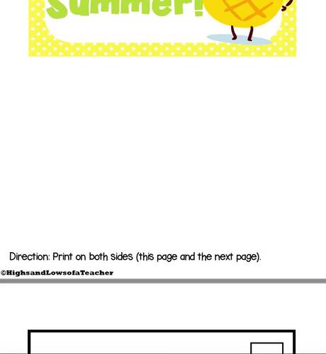PRINTABLE End of Year Postcards for Students and Coworkers | TPT