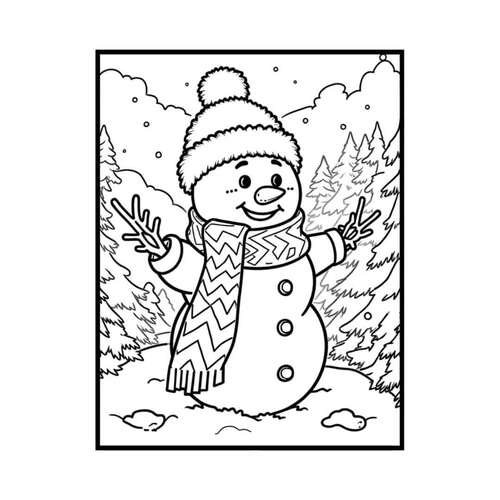 Christmas Snowman Coloring Pages - Fun Holiday Activity for Kids
