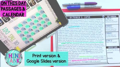 JANUARY On This Day History Reading Passages and Bulletin Board ...