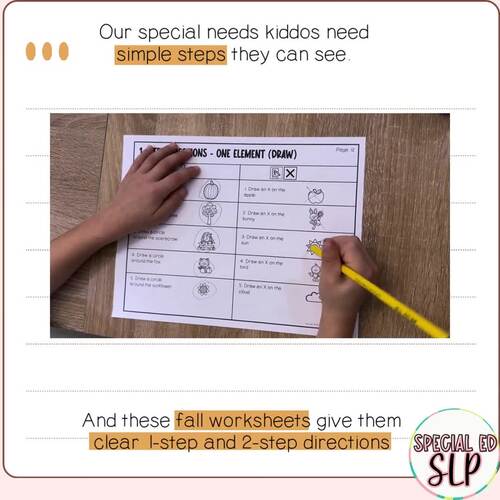 Following 1- 2 Step Directions I Fall-Themed I Coloring I Worksheets