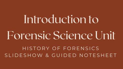 Introduction to Forensic Science Unit Bundle by Experiments from Experience