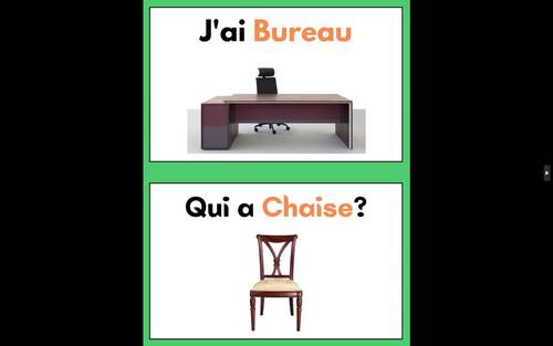 j'ai.. qui a..? Classroom Labels Vocabulary Flashcards Game in French ...