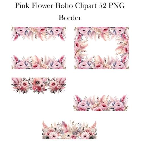 Pink Boho Flower Clipart by PinkPearly Design | TPT