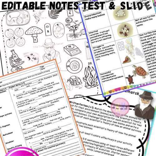 Darwin verses Lamarck Notes Lesson - Natural Selection - Life Science ...
