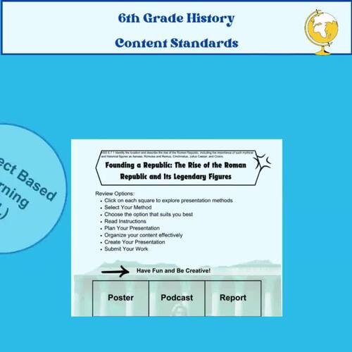 HSS 6.7.1: Rise of the Roman Republic PBL Choice Board by Ms Koven with ...