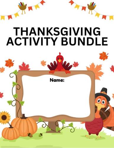Thanksgiving Worksheets Bundle for Kids | Printable Activities ...