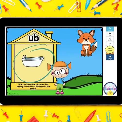 Word Family Picture Sort: Digital Task Cards | BOOM CARDS™ | Distance ...