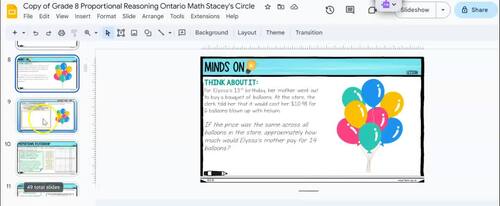 Grade 8 Ontario Math Proportional Reasoning Print and Digital Unit