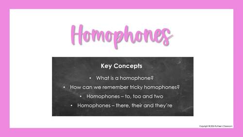 Homophones Mini Lesson - Google Slides, PPT, PDF + Worksheet | TPT