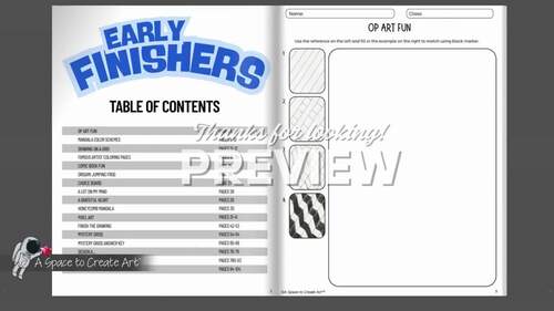 100 pages - Early Finishers Art Activities Workbook, Middle, High ...