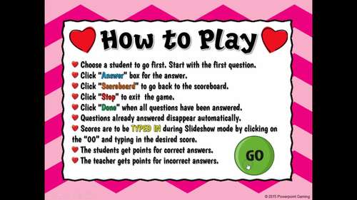 Counting Hearts - Teacher vs Student Powerpoint Game by Teacher Gameroom