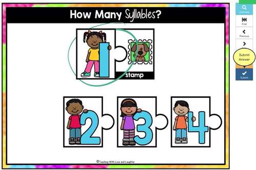 Counting Syllables Boom Cards™ by Teaching With Love and Laughter