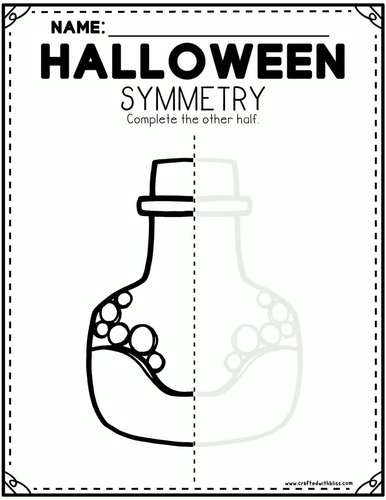 Halloween Symmetry For kids, Halloween Drawing Challenge For Early ...