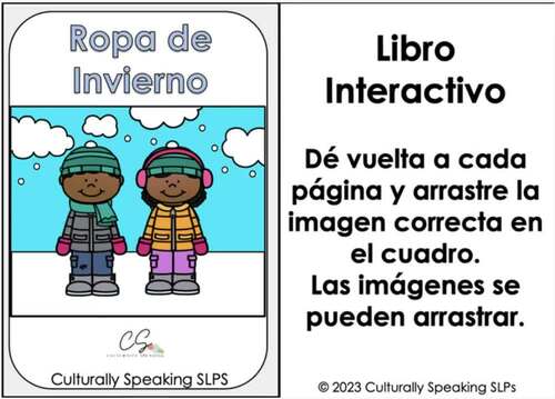 Libro Interactivo Ropa de Invierno & BOOM CARDS by Culturally Speaking SLPs