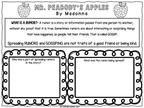 Mr. Peabody's Apples | SEL The Power of Words, Gossip and Rumors, Apple ...