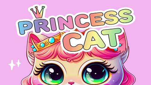 Adorable Princess Cartoon Cat Coloring Book for Girls | Cute Princess ...
