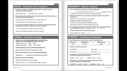 Grade 6 Language Bundle: Spelling, Grammar, Writing, Reading Comprehension