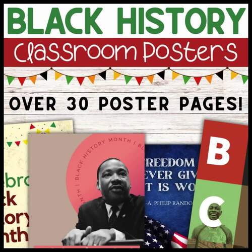 Black History Month Posters Classroom Decor Bulletin Board by Learning ...