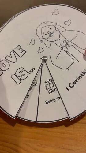 Valentine's Day 1 Corinthians 13 Love Is Activity Wheel, Bible Spinner ...