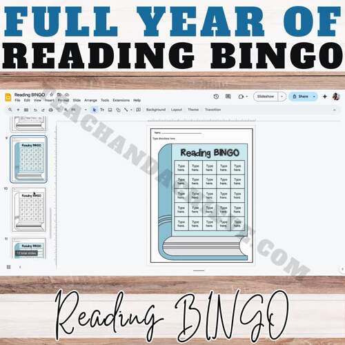 Full Year EDITABLE Monthly Reading Log BINGO Challenge, Reading Log ...