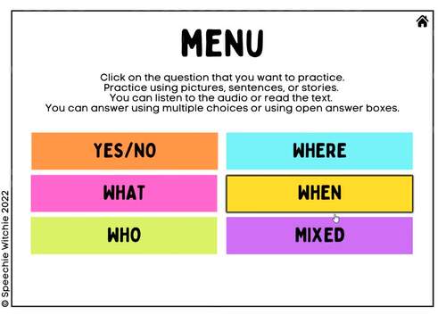 Boom™ Cards WH-Questions Leveled Mega Deck with Audio by Speechie Witchie