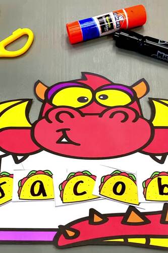 Dragons and Tacos - Name Writing Craft - Preschool, Pre-K & Kindergarten