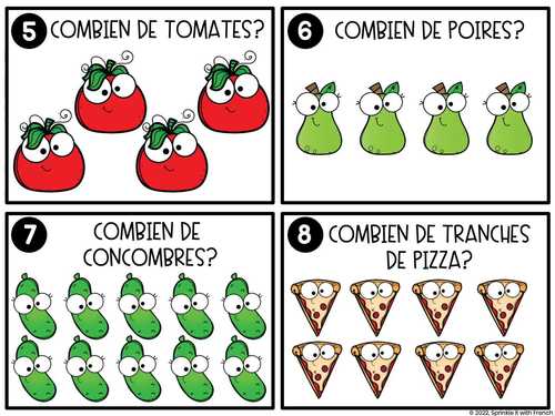 French Food Bouge, Compte et Écris | French Count the Room Activity