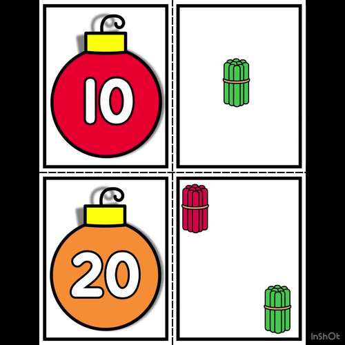 Christmas Count by 10 Matching Cards | Numbers to 120 | Kindergarten & 1st