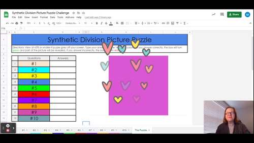 Synthetic Division Activity Picture Puzzle Challenge by Kennedyfamfive