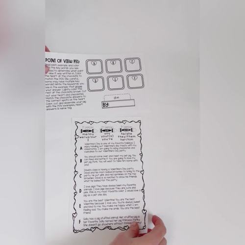 Valentines Day Reading Activity Point of View by Kate's Place | TpT