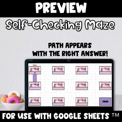 Solving 2 Step Equations Self Checking Digital Maze Distance Learning ...