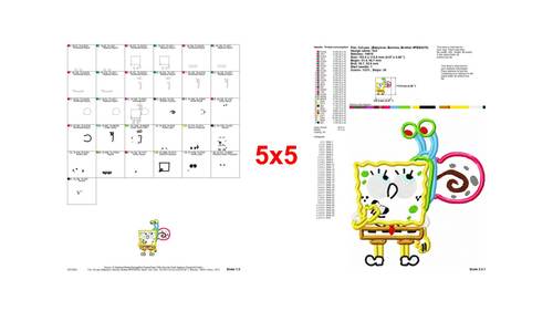 SpongeBob SquarePants With Gary the Snail Applique Design - Instant ...
