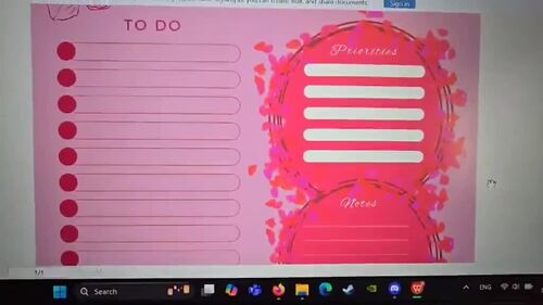 Cute Pink Flower Daily Planner To-Do List PDF by Flordeliza Cabellon Scott