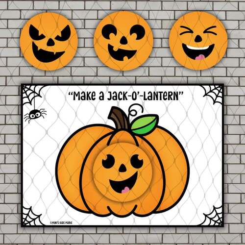 Halloween craft cut and paste jack o lantern craft for kids Halloween ...