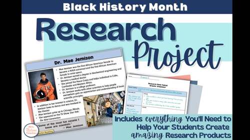 Black History Month Research Project by Mrs Nelson Teaches | TPT