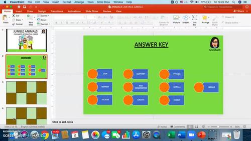 JUNGLE ANIMALS POWERPOINT GAMES by MS GRACE AT HEART | TPT