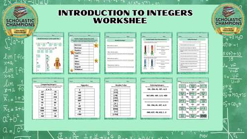 INTEGERS - 5th 6th Grade Middle School Math Worksheets by Scholastic ...