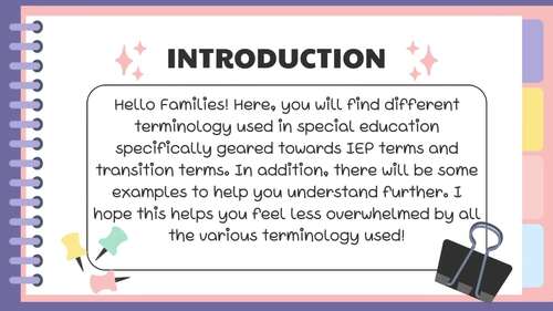 Special Education Terms l Parent Communication I IEP and Transition Terms