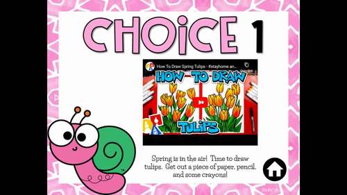 DIGITAL Spring Choice Board - Distance Learning by Elementary at HEART