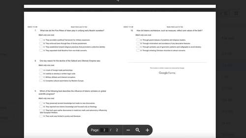 Muslim World Test | Level 3+4 PDF, Short Answer Version, & Editable ...