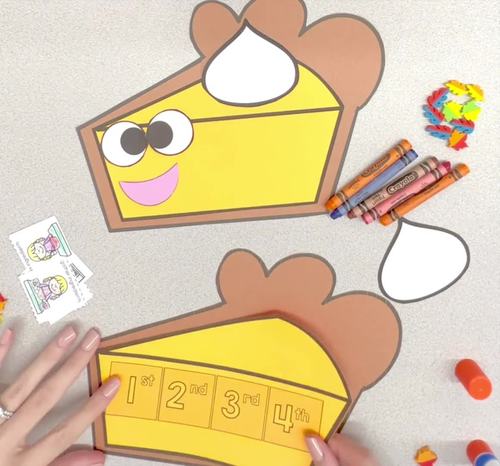 Thanksgiving Pie Craft | Sequencing or Writing | Pumpkin Pie Craft