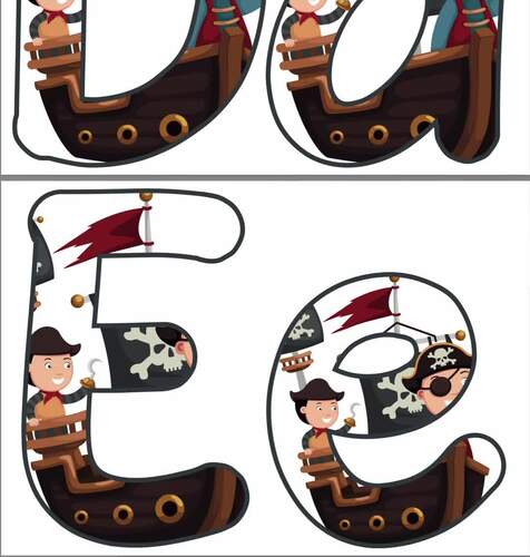 PIRATE Themed Letter Sets and Bunting BULLETIN BOARD by TechLitTeach