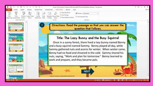 Authors Purpose Game 3rd Grade Authors Purpose Game Self Checking PPT