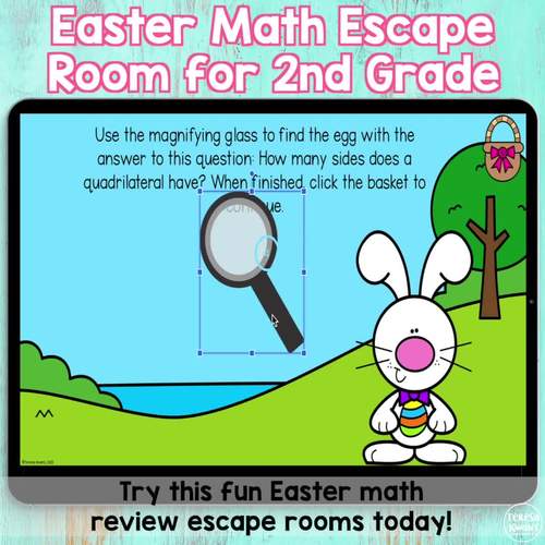 2nd Grade Easter Digital Math Geometry Escape Room Breakout by Teresa Kwant