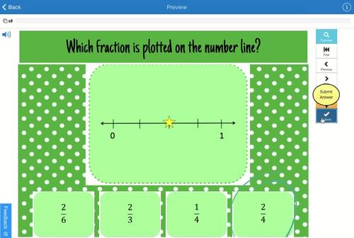 3rd Grade Fractions on a Number Line Task Cards | BOOM Cards | 3.NF.A2
