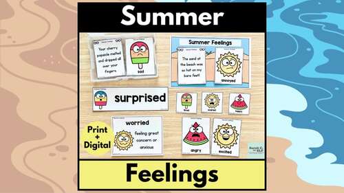 Summer Theme Feelings or Emotions Activities for Speech & Language Therapy