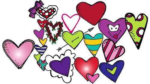 Hearts clip art, Valentine's Day clip art COLORED Version by Melonheadz ...